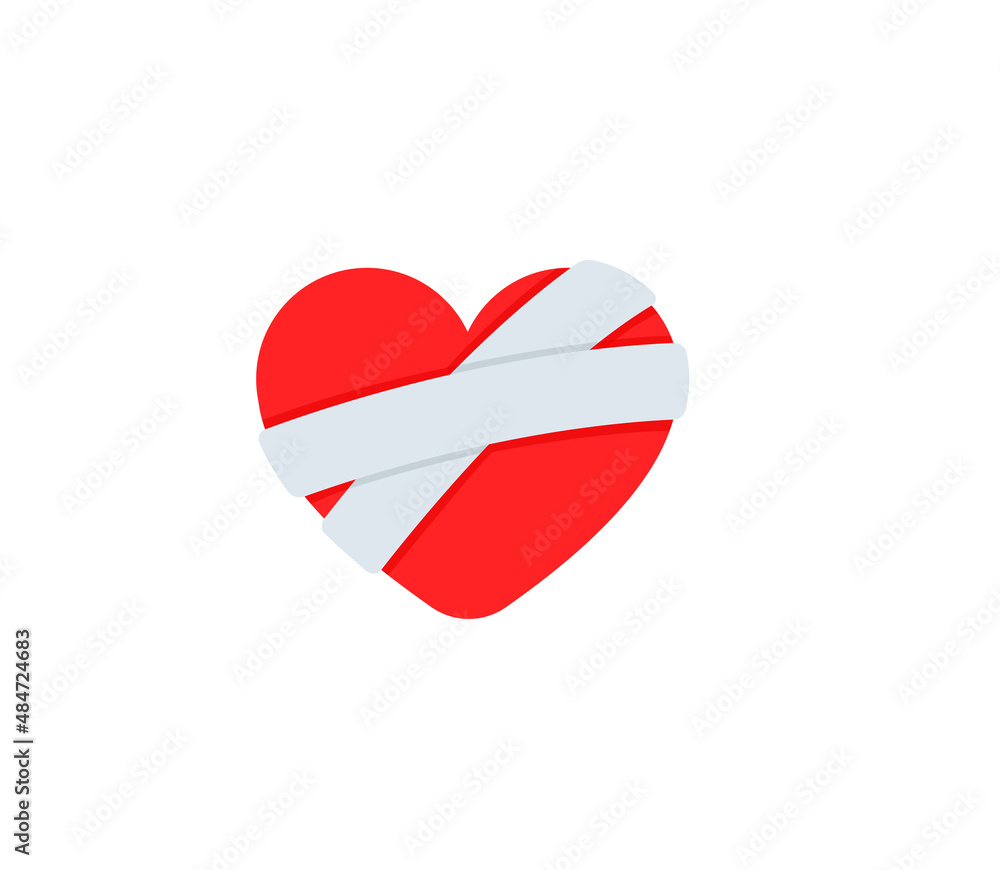 Vector de Stock Mending Heart vector isolated icon. Bandaged Heart ...