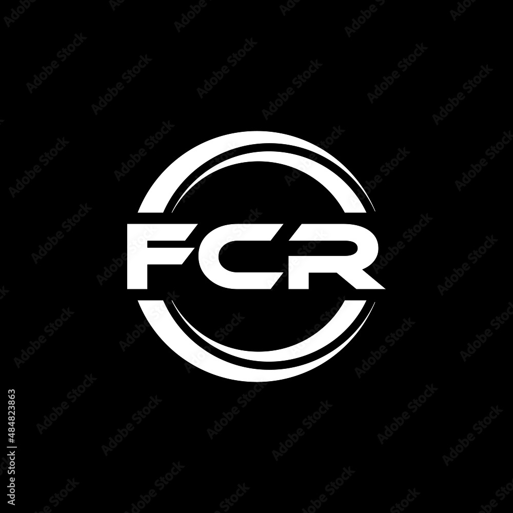 FCR letter logo design with black background in illustrator, vector ...