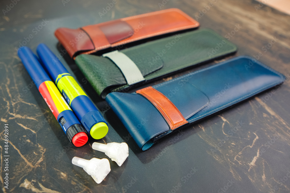 Leather insulin pen cases different colors for people with diabetes ...