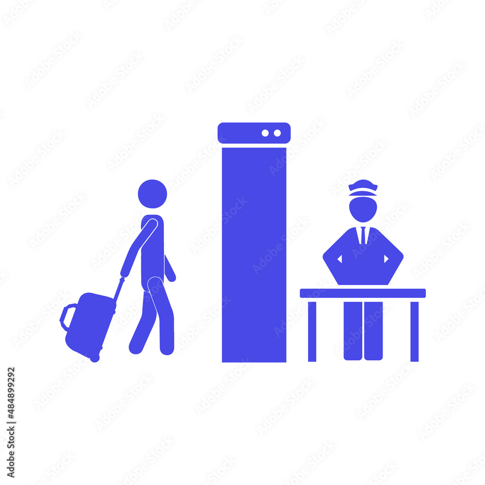 Baggage and baggage check at the airport, security control at the ...