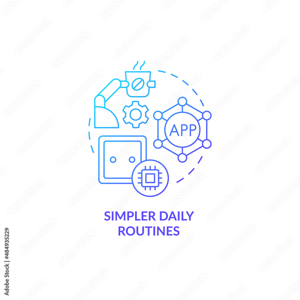 Vector de Stock Simpler daily routines blue gradient concept icon. Fast ...