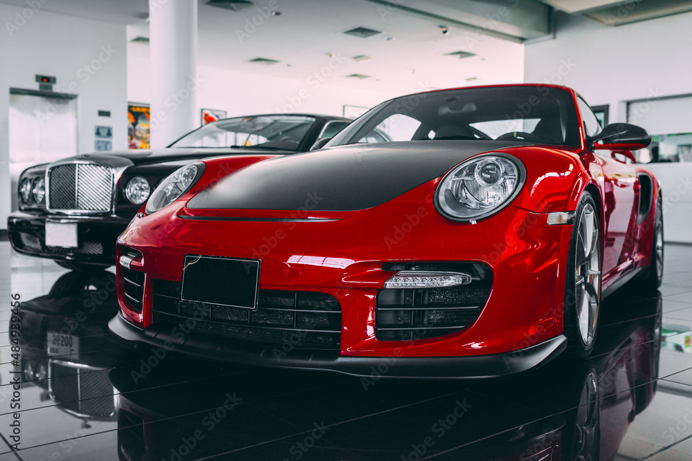 Red color Porsche 911 Stock Photo | Adobe Stock