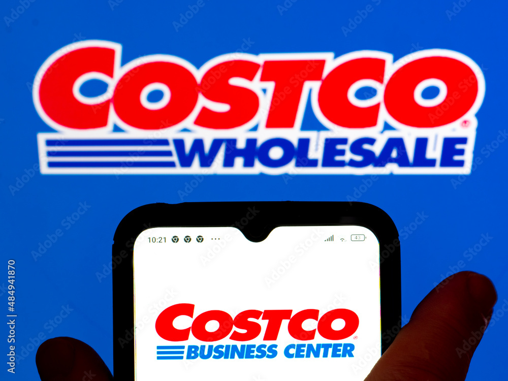 In this photo illustration, the Costco Business Center logo is ...