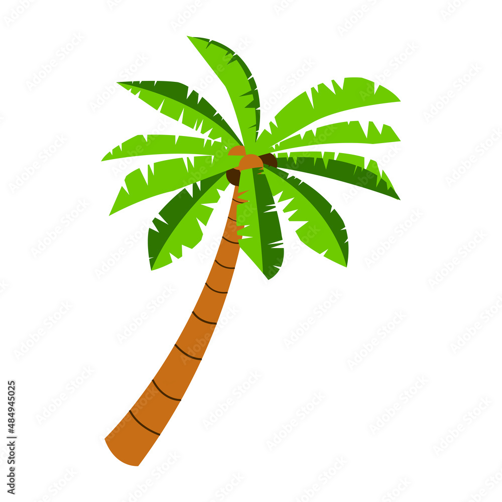 clip art of palm tree with cartoon design Stock Vector | Adobe Stock