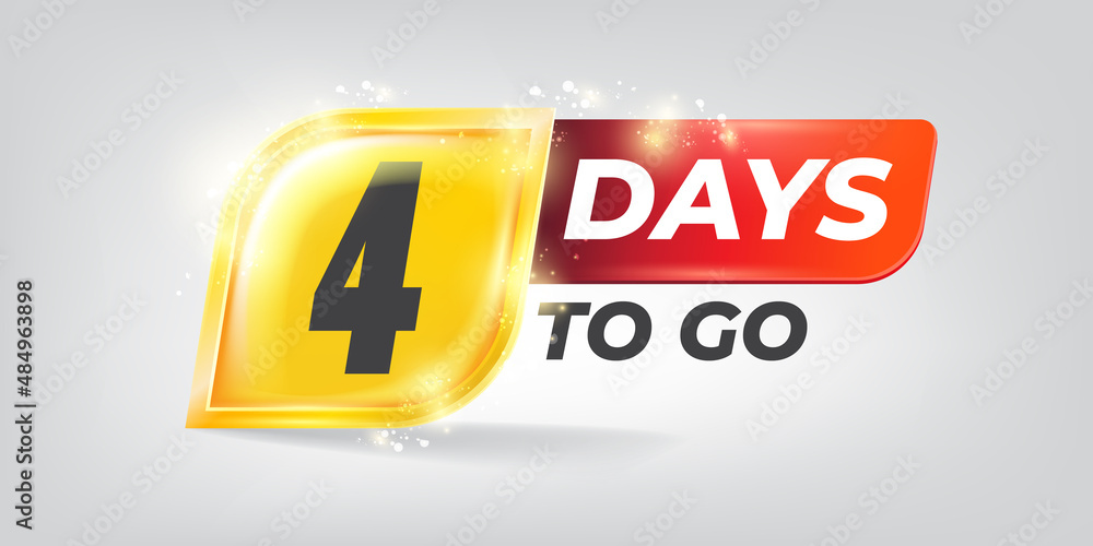 Four days to go countdown horizontal banner design template. 4 days to ...