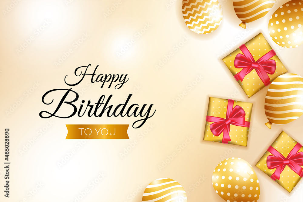 Happy birthday background design with realistic balloons Stock Vector ...