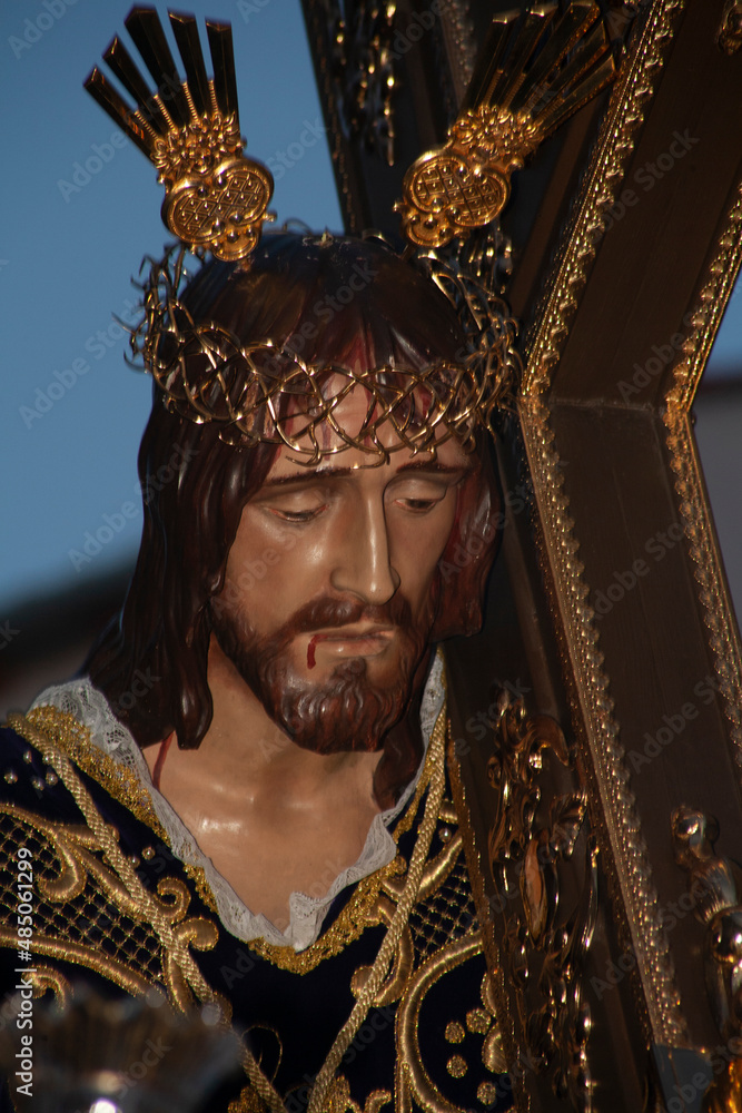 Typical images of the Spanish Holy Week. Procession of Jesus Christ on ...