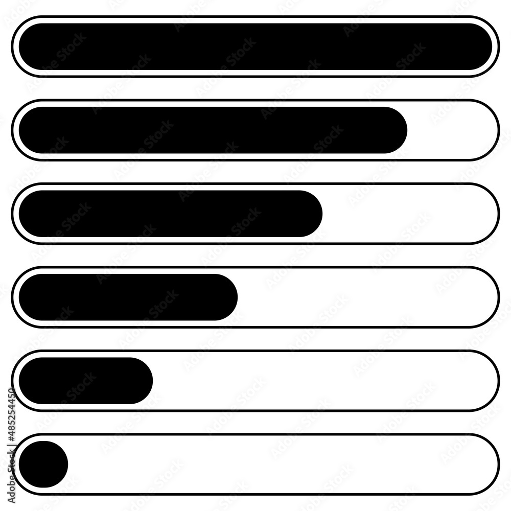 Progress bar. Steps, phases, level indicator. Yardstick meter. Rank ...