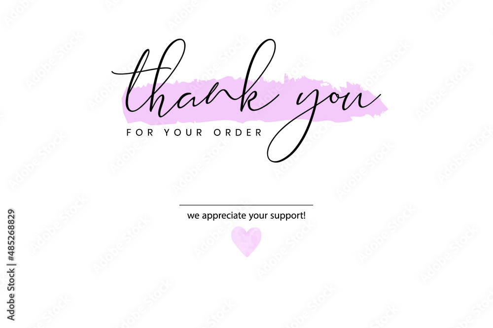 Image vectorielle Stock Thank You Card. Thank you for your order ...