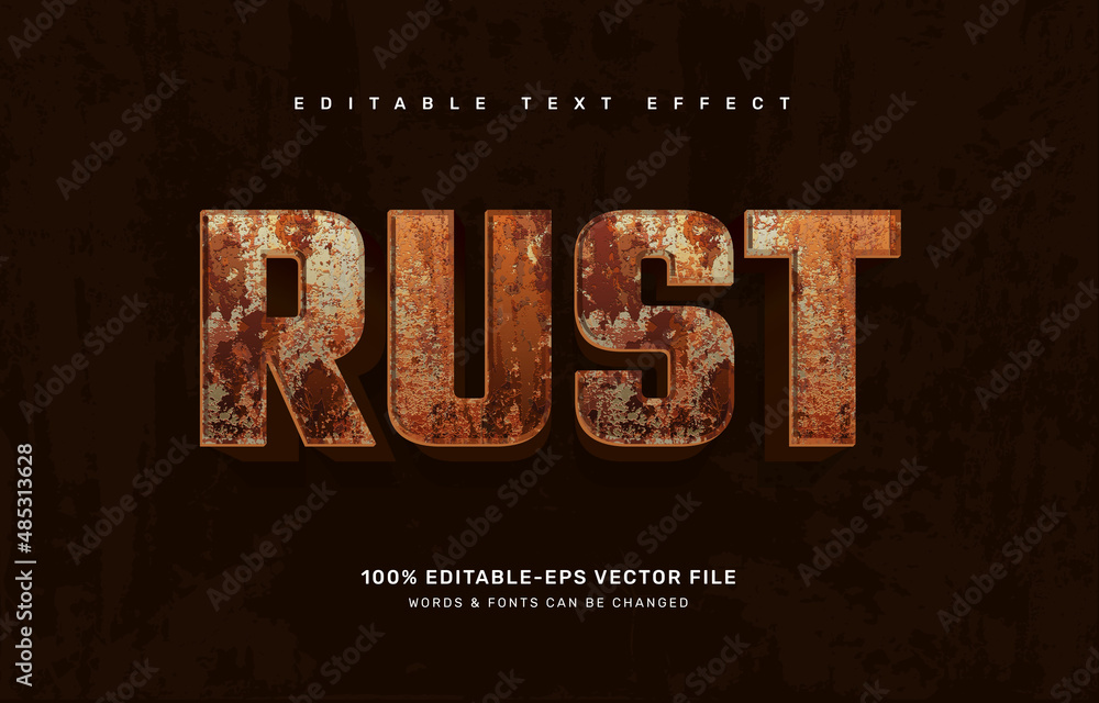 Rusty editable text effect template Stock Vector | Adobe Stock