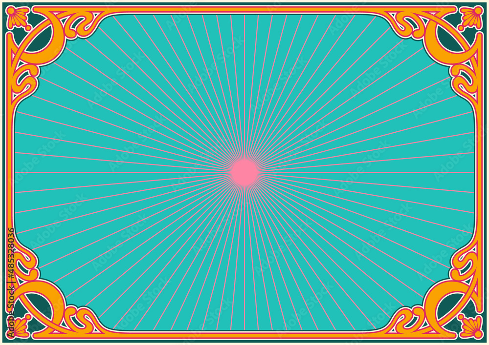 Psychedelic Art Nouveau Frame, 1900s - 1920s Decorative Border, 1960s ...