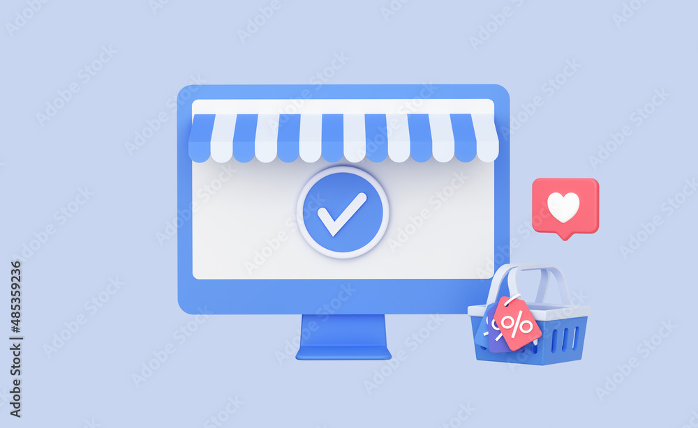 Confirmed purchase order and payment. Online shopping with computer and ...