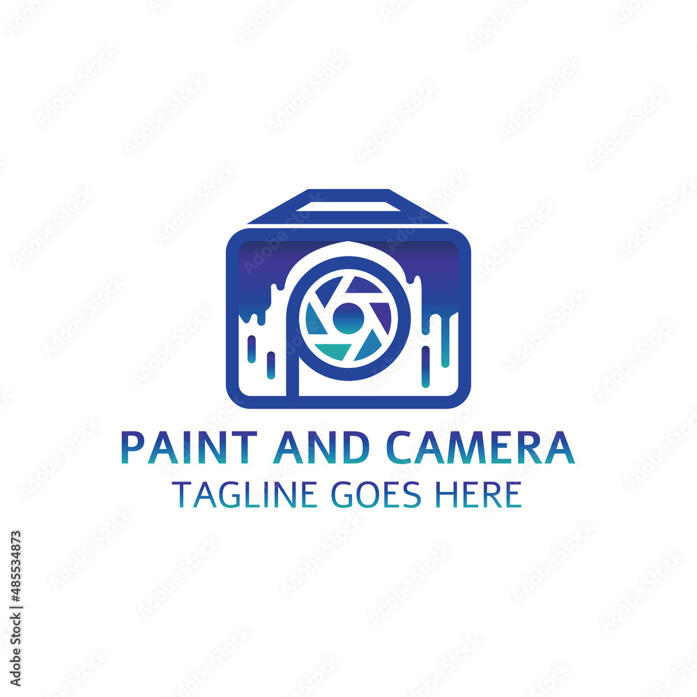 Painted Camera Logo Vector Template, suitable for painting and drawing ...