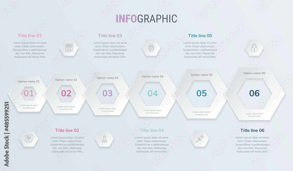 Vintage colors vector infographics timeline design template with ...