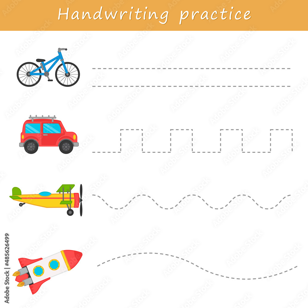 Educational children's game. Handwriting practice sheet. Writing ...