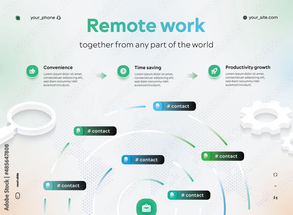 Remote work structure. Illustration in the form of infographics, the ...