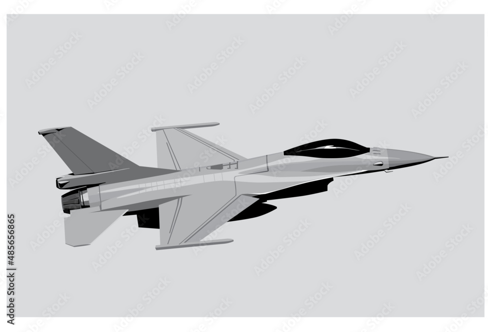 Lockheed Martin F-16 Fighting Falcon. Stylized image of a modern jet ...