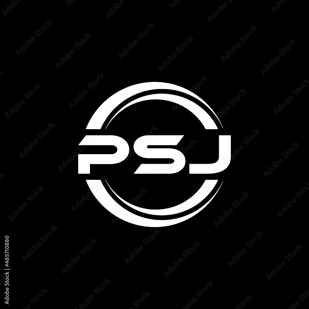 PSJ letter logo design with black background in illustrator, vector ...