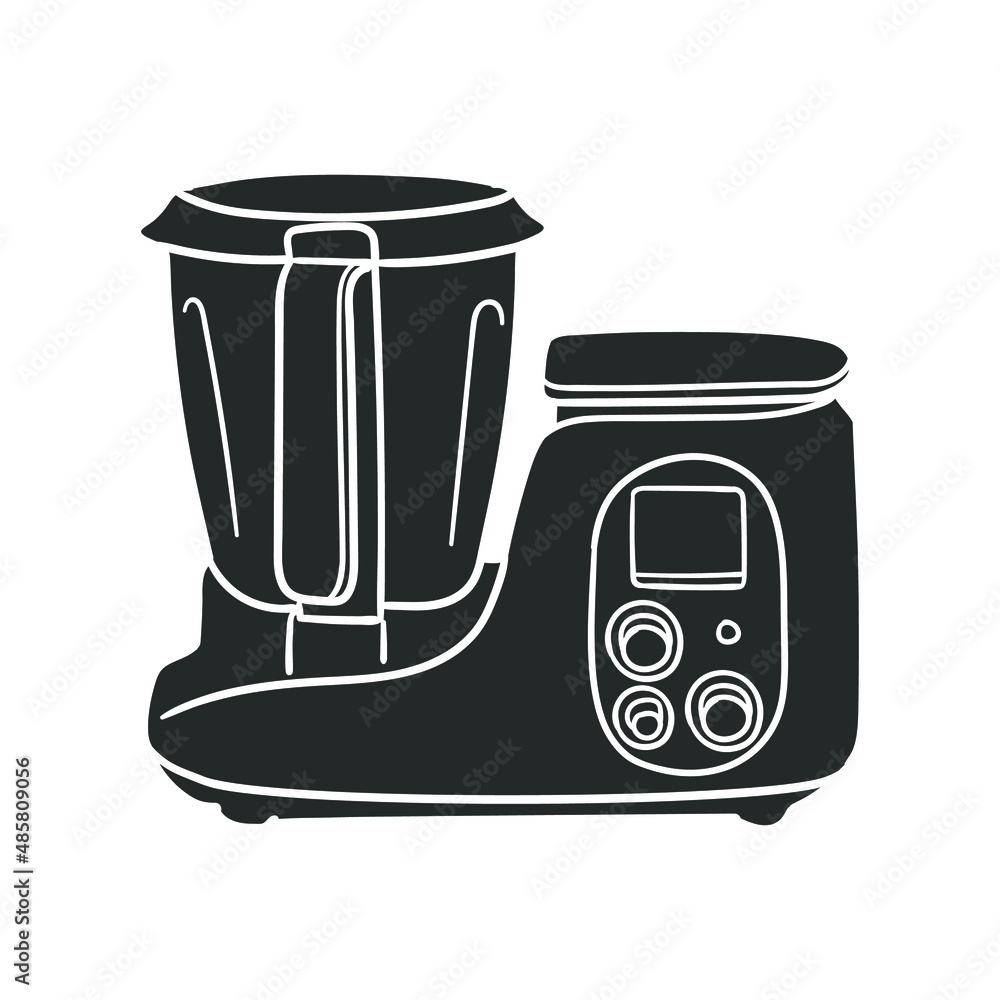 Kitchen Robot Icon Silhouette Illustration. Electric Machine Cooker ...