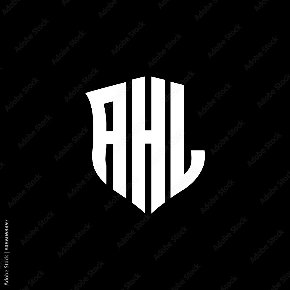 AHL letter logo design with black background in illustrator, vector ...