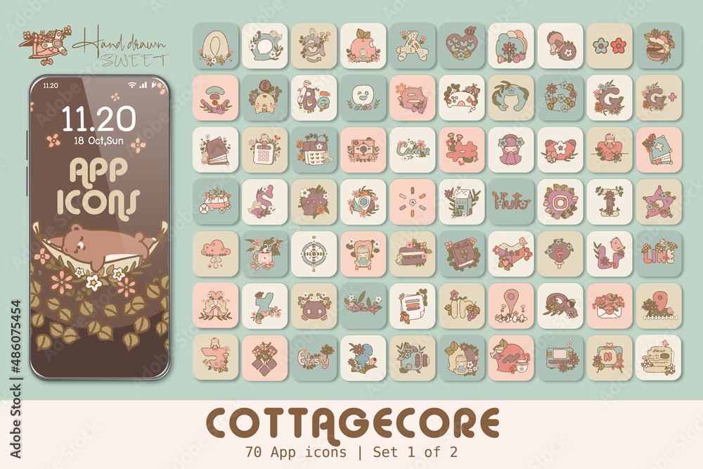 Cottagecore Aesthetic App Icon , Wallpaper, iPhone Wallpaper Stock ...