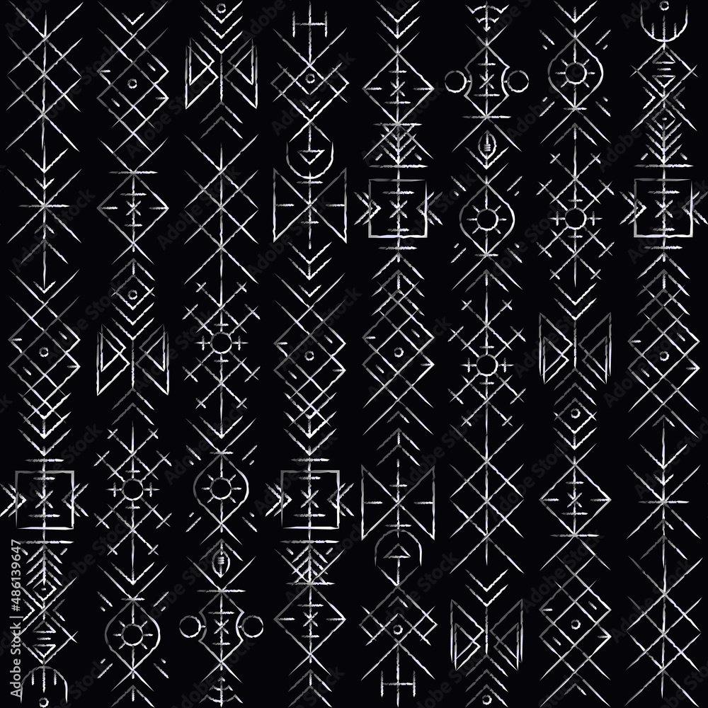 Monochrome viking seamless texture. Stock Vector | Adobe Stock