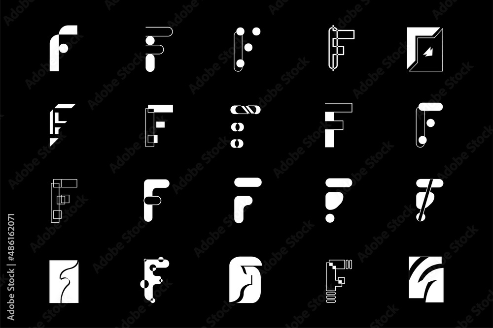 Logo set with letter f for your brand. Stock Vector | Adobe Stock
