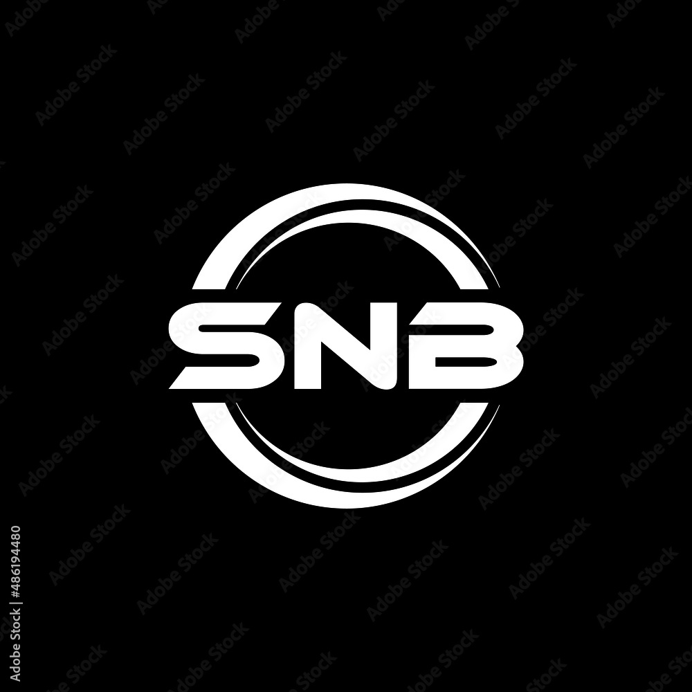 SNB letter logo design with black background in illustrator, vector ...