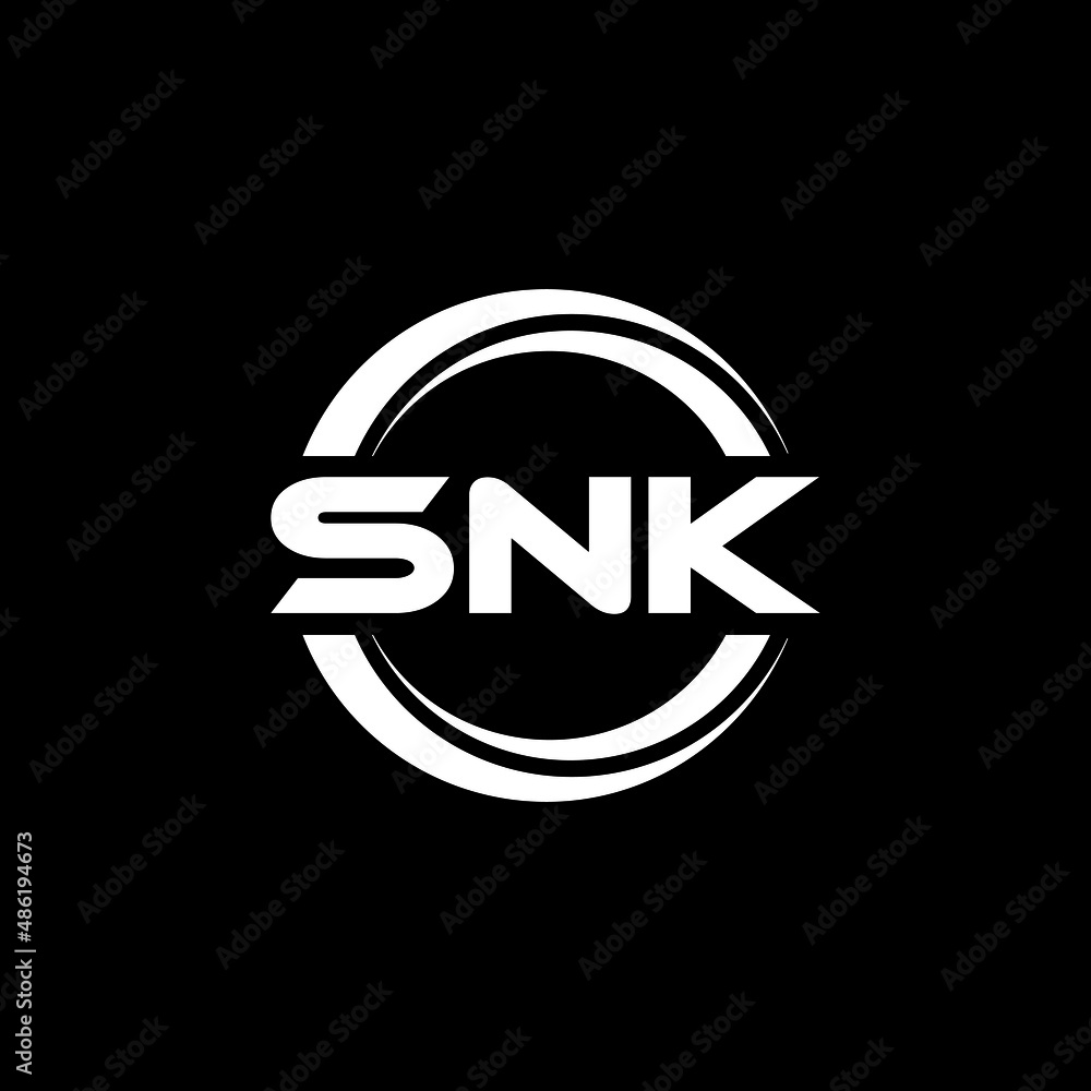 SNK letter logo design with black background in illustrator, vector ...