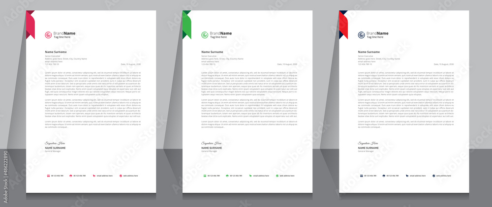 Letterhead format template, business style letterhead design template ...
