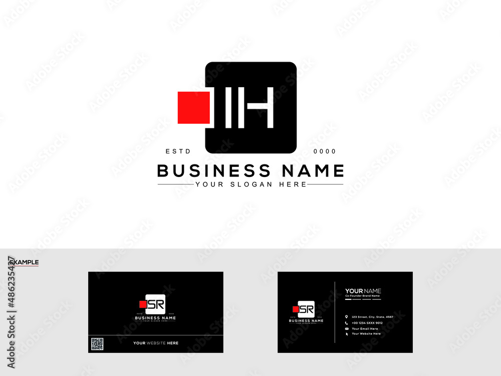 Initial letter IH logo, abstract Ih stylish logo with overlap vintage ...