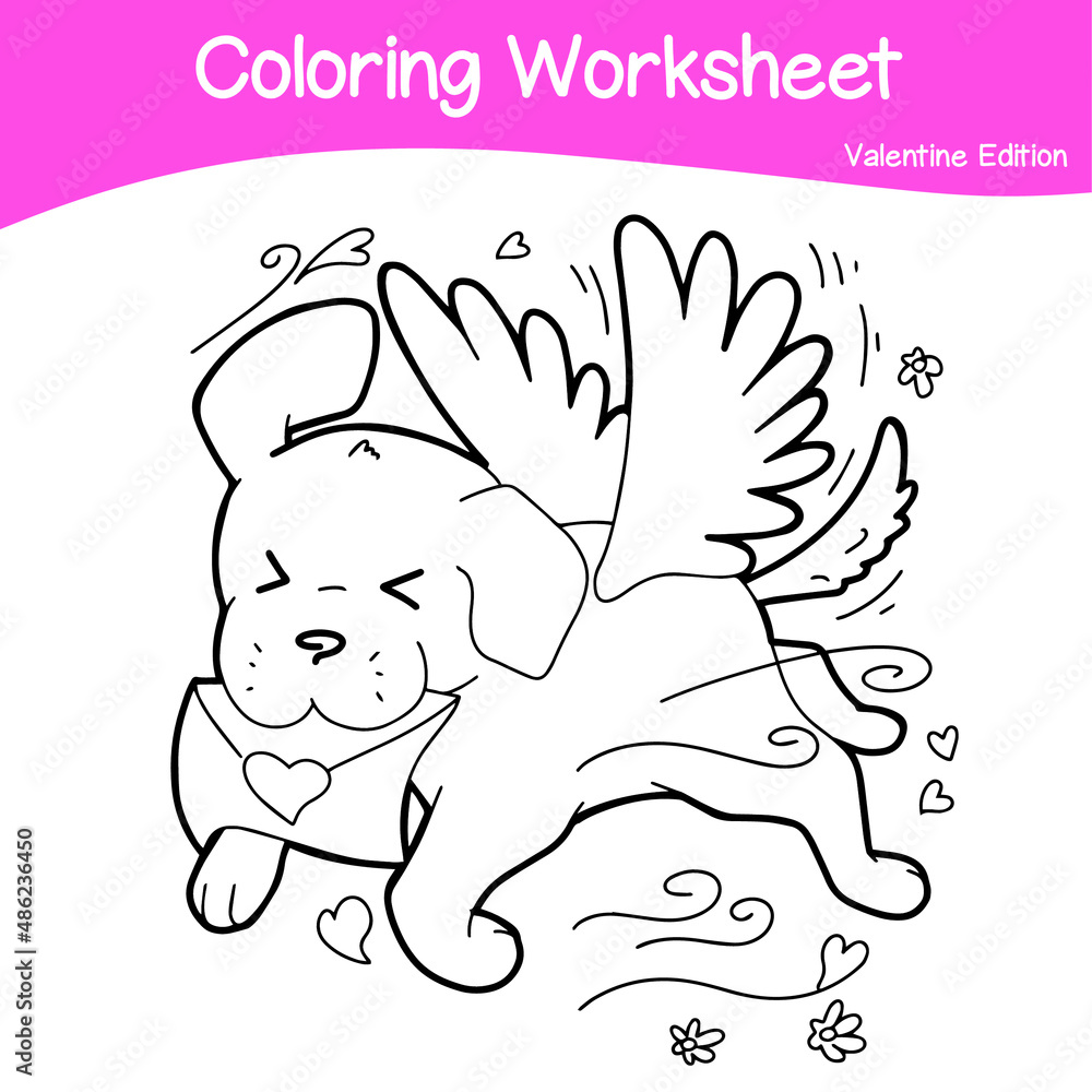 Valentine edition coloring worksheet. Educational printable coloring ...