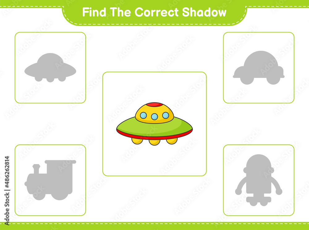 Find the correct shadow. Find and match the correct shadow of Ufo ...