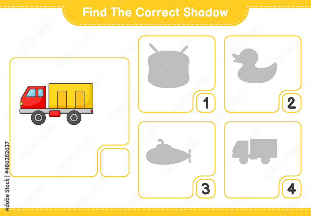 Find the correct shadow. Find and match the correct shadow of Lorry ...