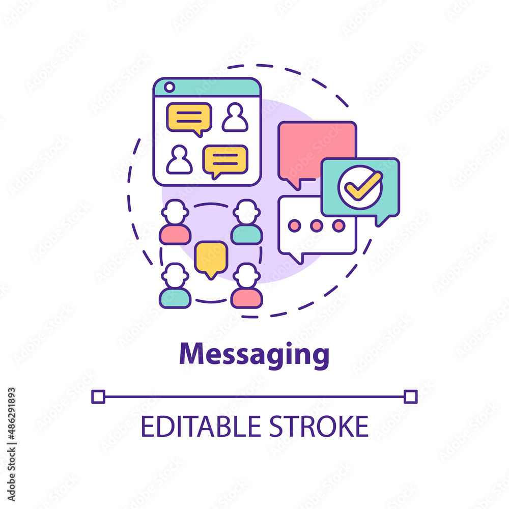 Messaging concept icon. Live text chat. Users communication. UCaaS ...