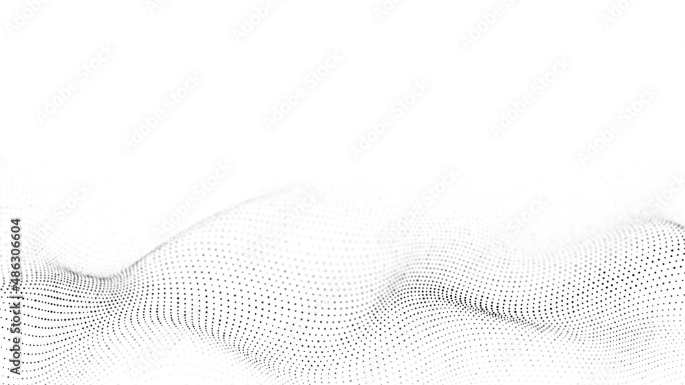 Abstract Technology Wave Of Particles Big Data Visualization Background With Motion Dots
