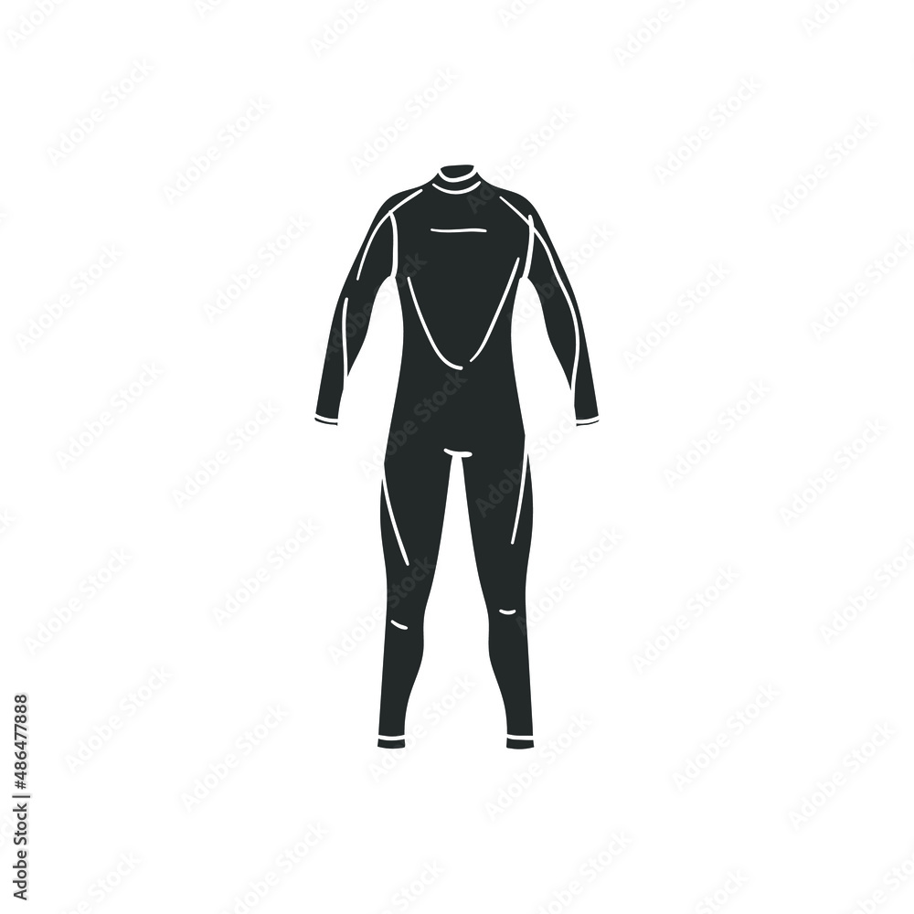 Neoprene Suit Complete Icon Silhouette Illustration. Diver Sport ...