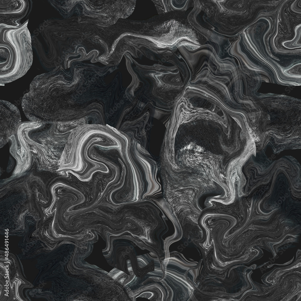 Seamless digital marble patterns. Beautiful curves and transitions of ...