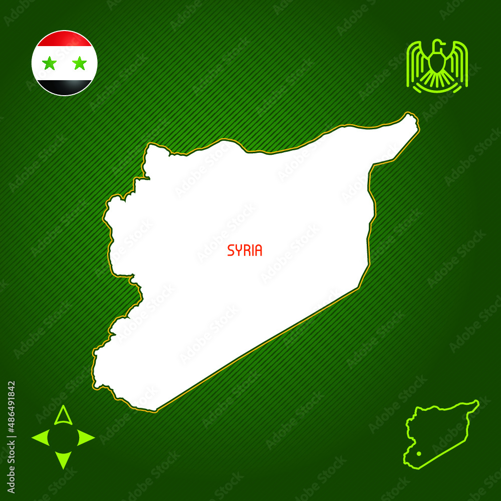 simple outline map of syria Stock Vector | Adobe Stock