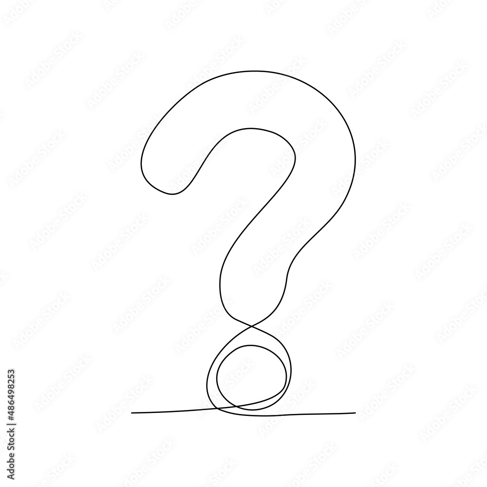 Continuous line drawing of question mark. Stock Vector | Adobe Stock