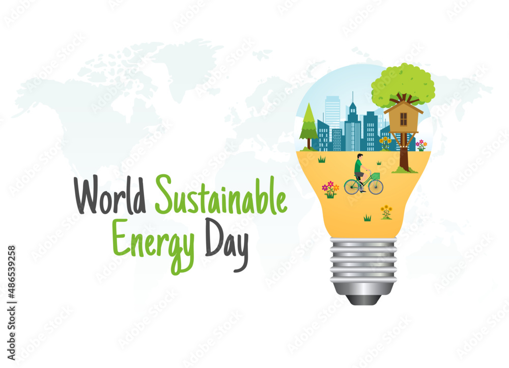 vector graphic of world sustainable energy day good for world ...
