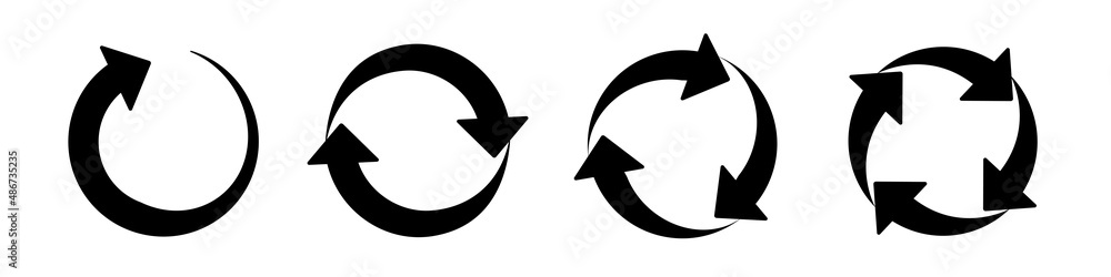 Set of circle arrow icons. Recycling icon. Circular arrows. Refresh and ...