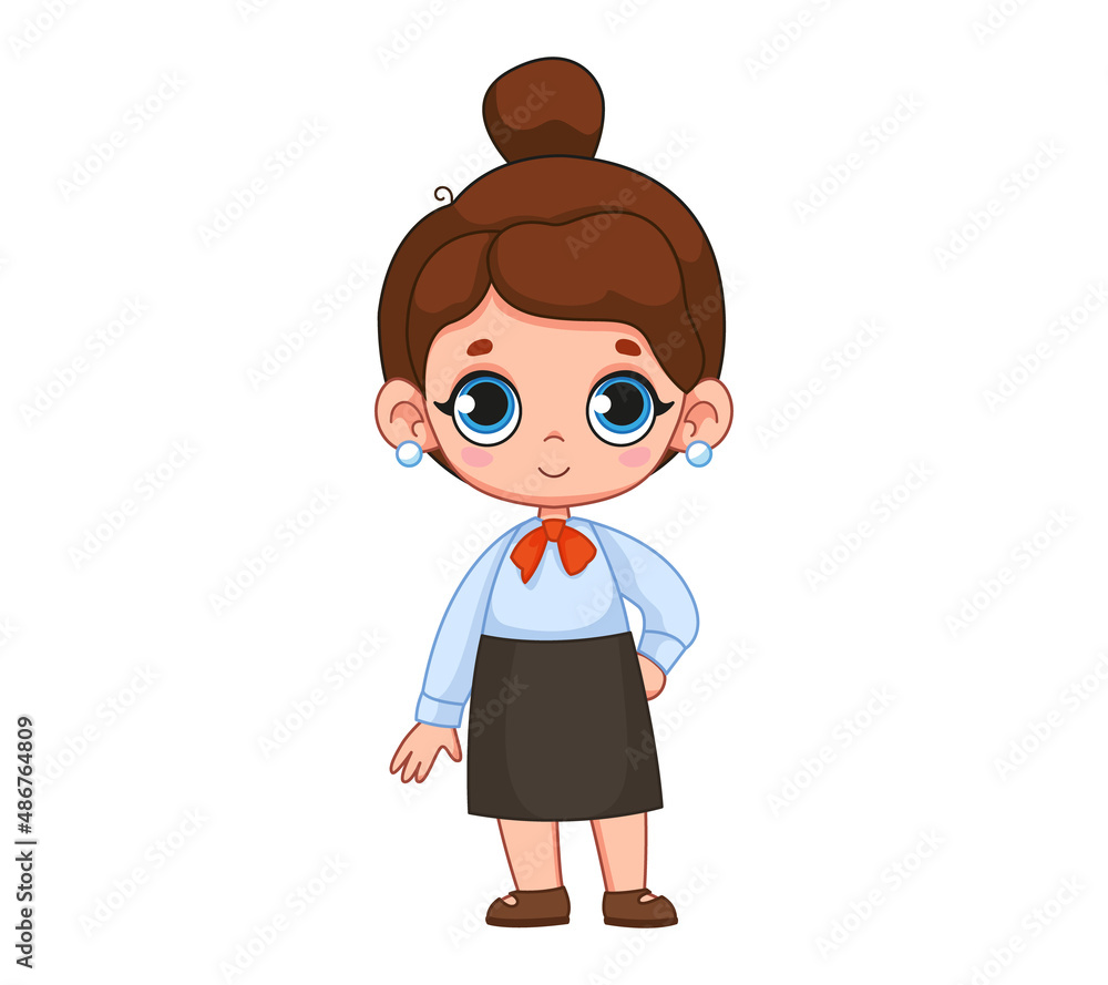 Cartoon Getting Dressed For School
