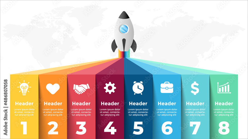 Startup vector infographic. Rocket launch. Presentation slide template ...