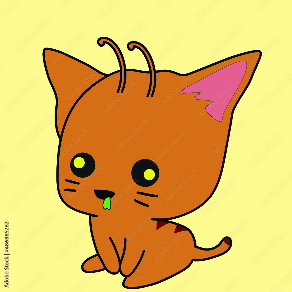 Swag Cat #0001 unique illustration Stock Vector | Adobe Stock