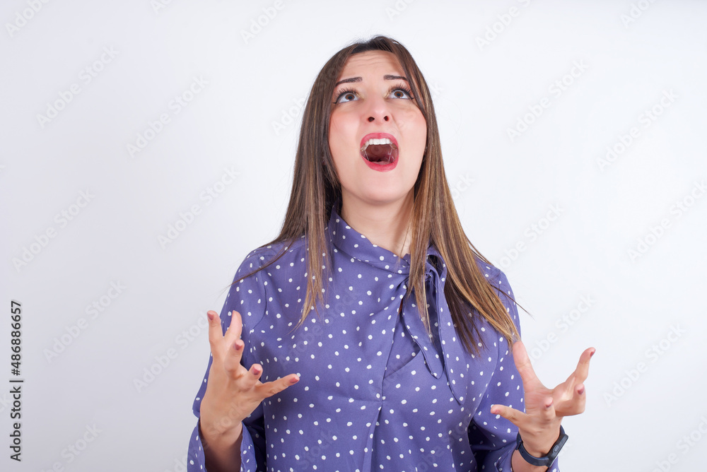 MODELO crying and screaming. Human emotions, facial expression concept ...