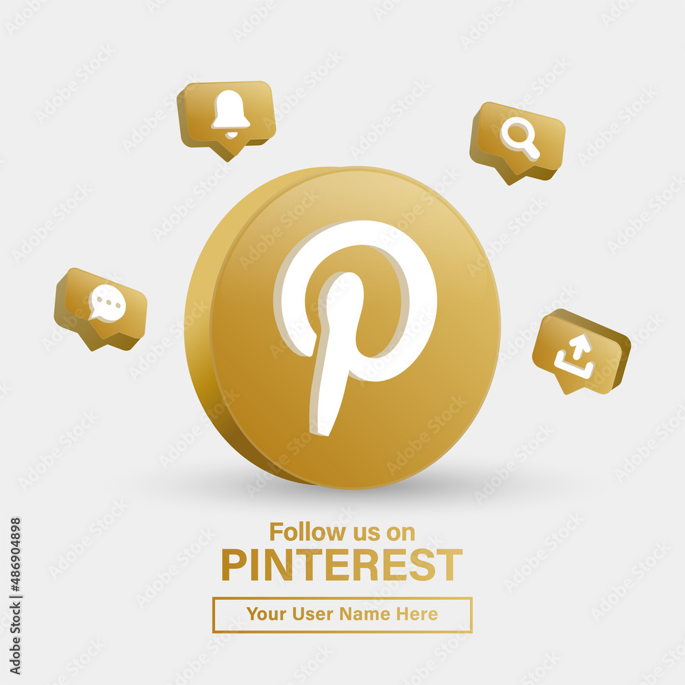 Stock-Vektorgrafik „follow us on pinterest for social media icons ...