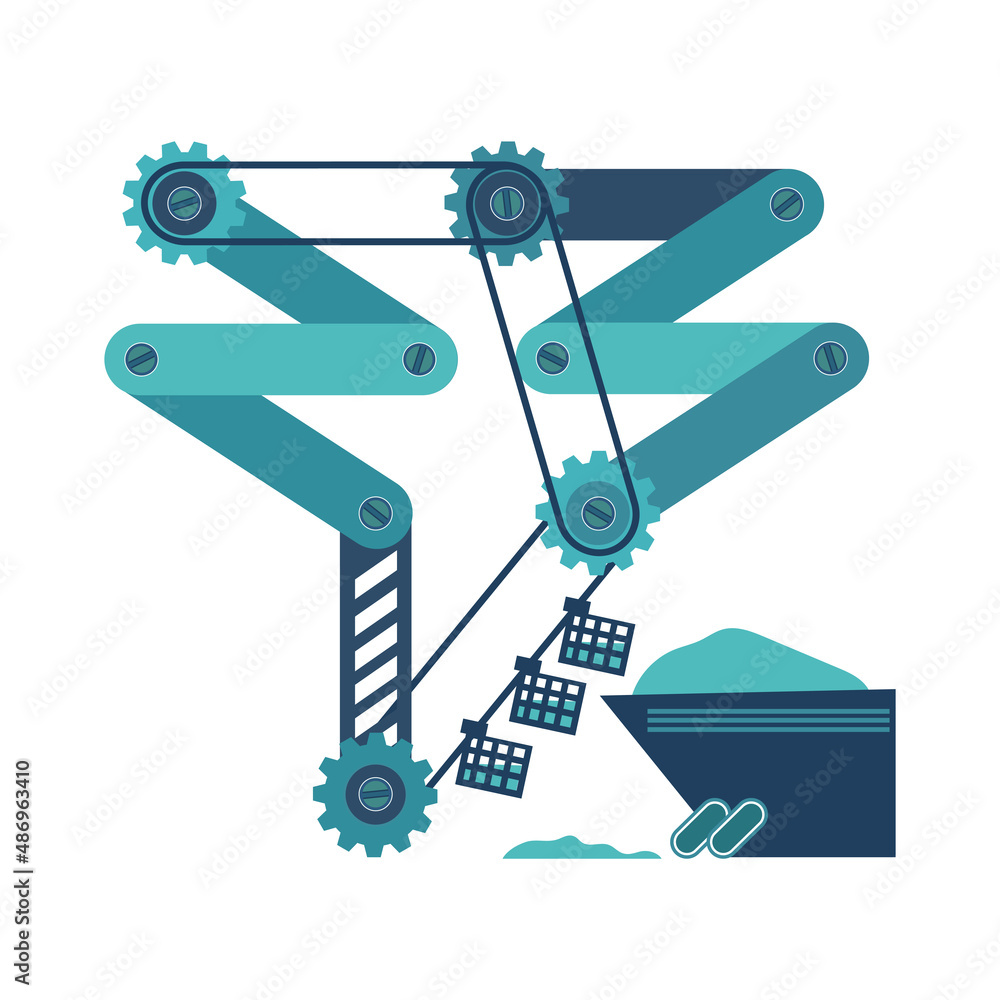 Stylized lifting mechanism. The simplest engineering solution ...