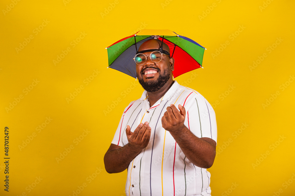 handsome afro brazilian man, dressed for carnival, typical brazilian ...
