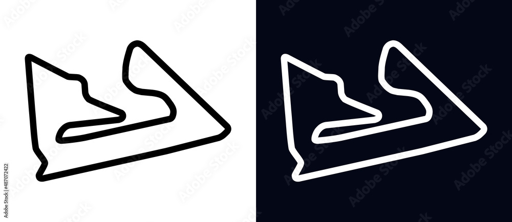 Vector de Stock Bahrain International Circuit Vector Map Illustration ...